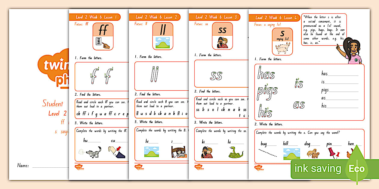Twinkl Phonics: Level 2: Week 6 Workbook (teacher made)