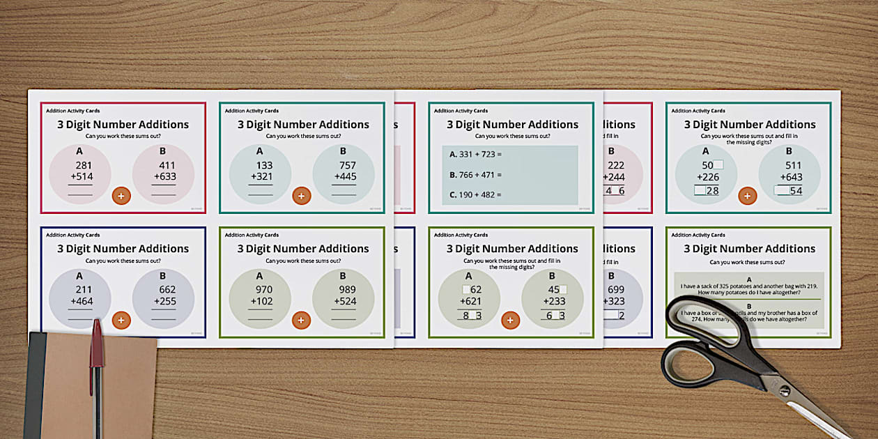 Addition Activity Cards (teacher made) - Twinkl