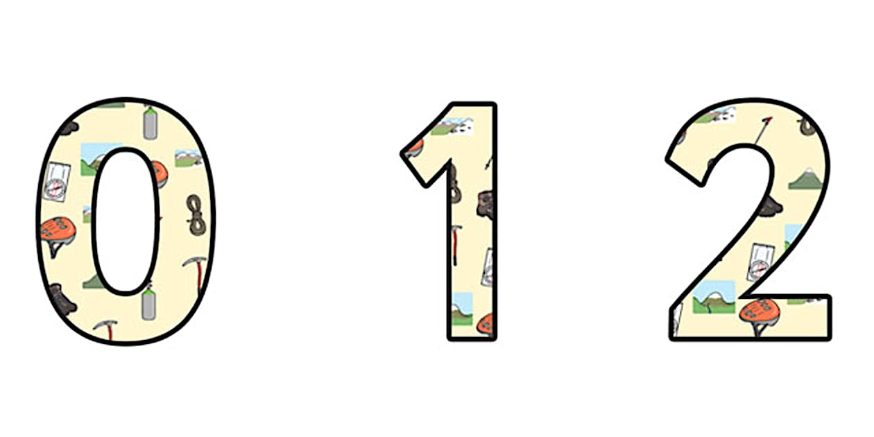 Mountains Small Display Numbers - Twinkl