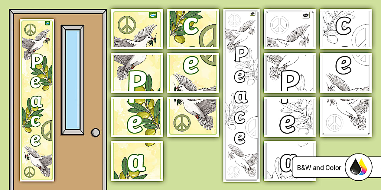 Peace Vertical Door Banner