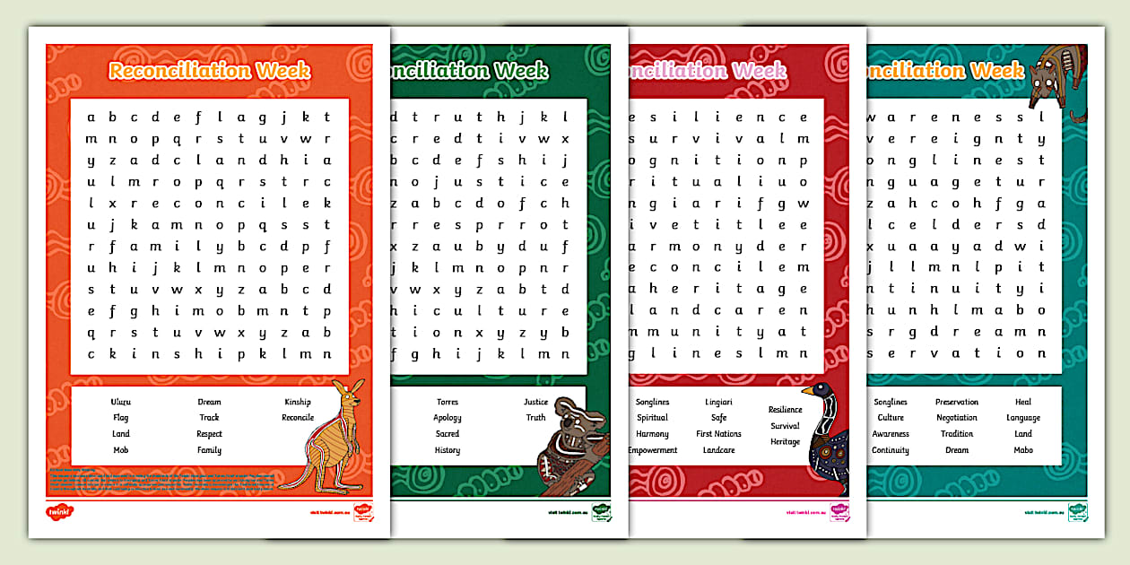 Reconciliation Week Word Search Pack (teacher made) - Twinkl