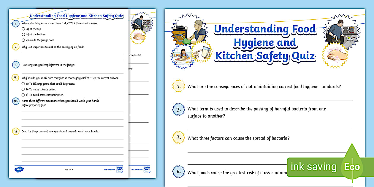 KS2 Understanding Food Hygiene and Kitchen Safety Quiz