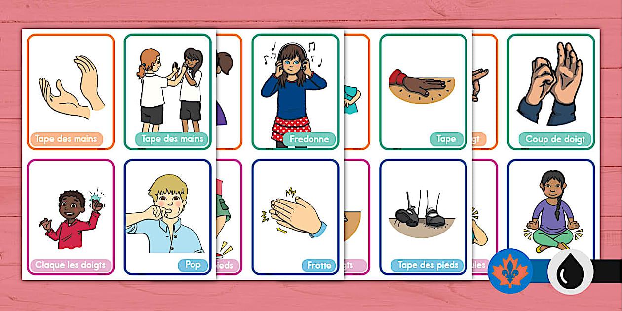 Body Percussion Flashcards French (Teacher-Made) - Twinkl