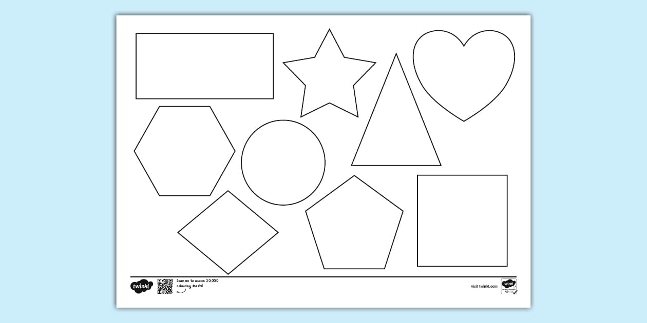 Printable Shapes for Preschool Colouring Page | EYFS