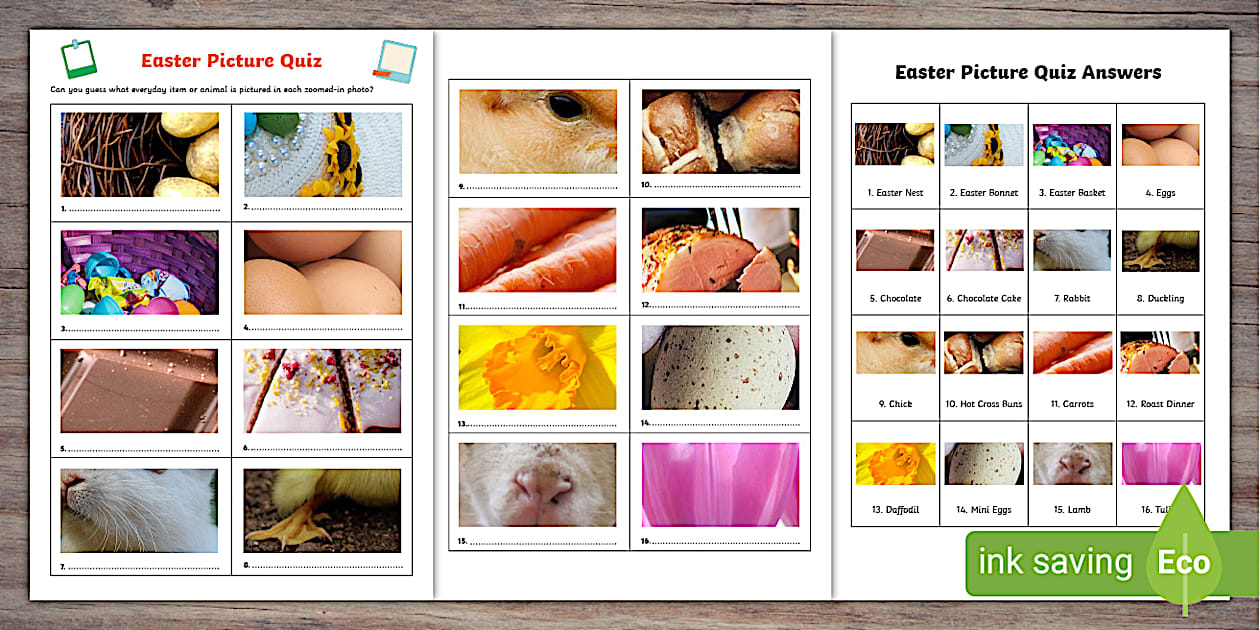 Printable Easter Pictures Quiz | Twinkl Party (teacher made)