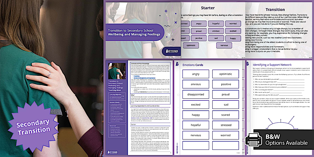 Secondary Transition Wellbeing Lesson Pack | Beyond - Twinkl