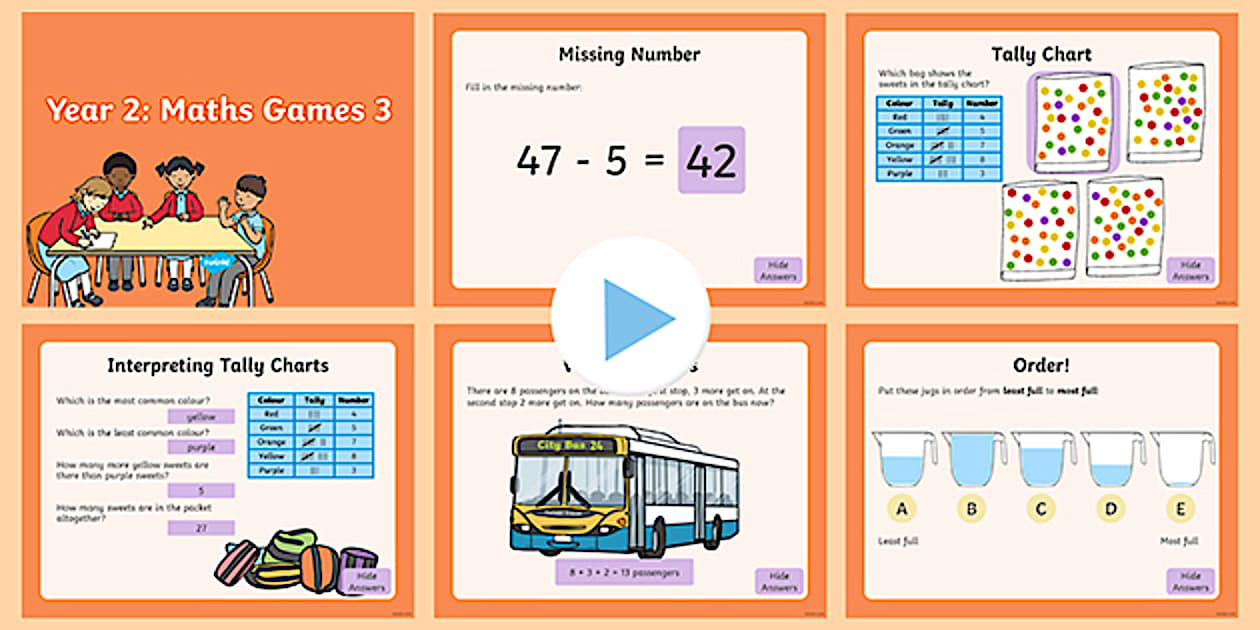 Year 2: Maths Revision Powerpoint (3 of 4) (teacher made)