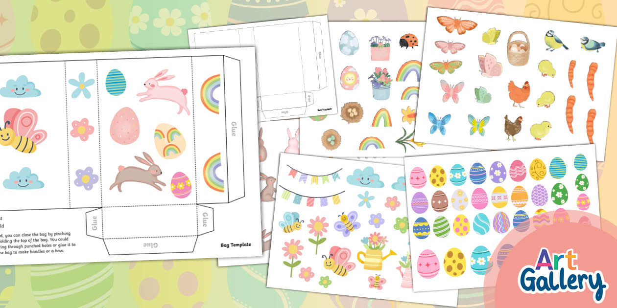 Easter Egg Hunt Bag Collage (teacher made) - Twinkl