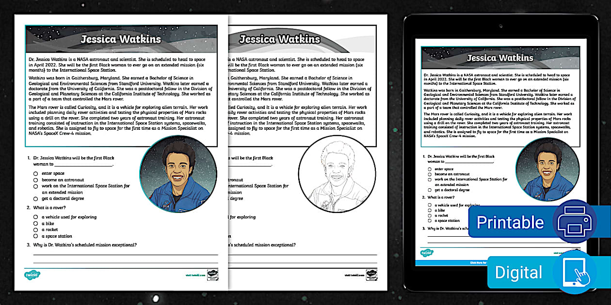 5th Grade Jessica Watkins Reading Comprehension | Twinkl USA