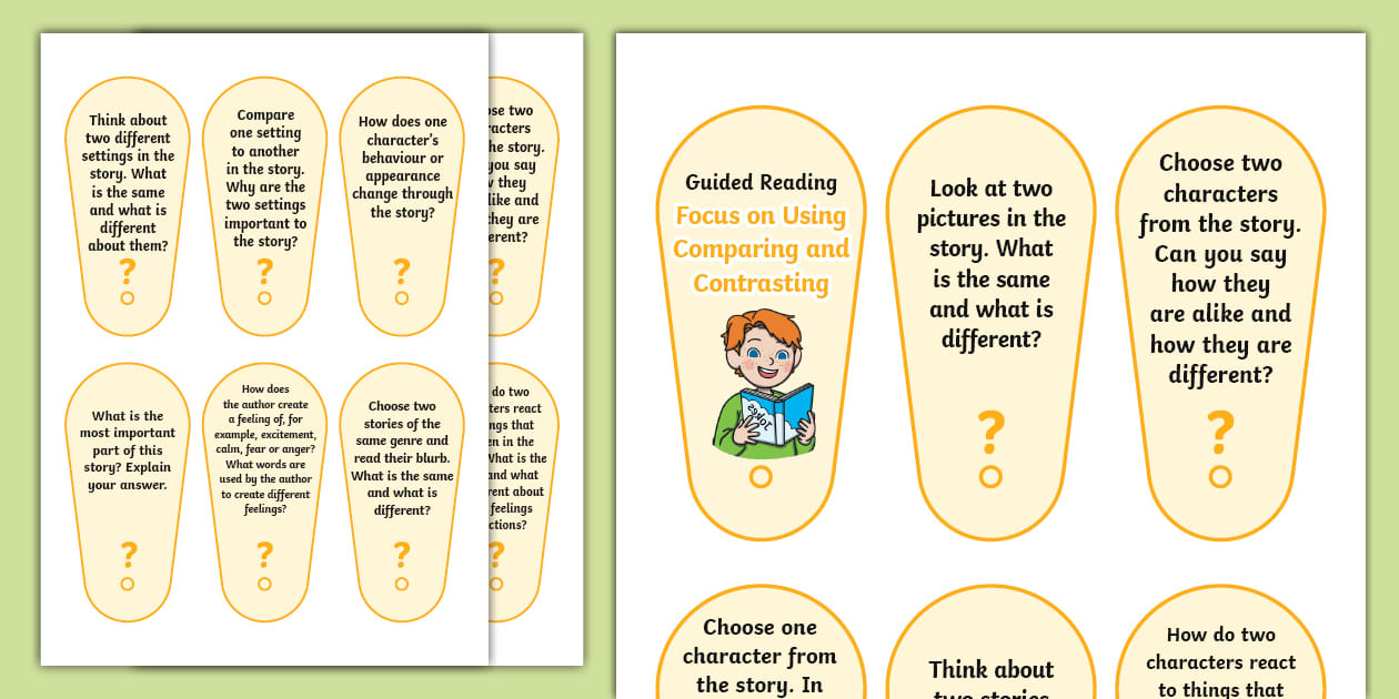 Guided Reading Fan - Focus On Comparing and Contrasting