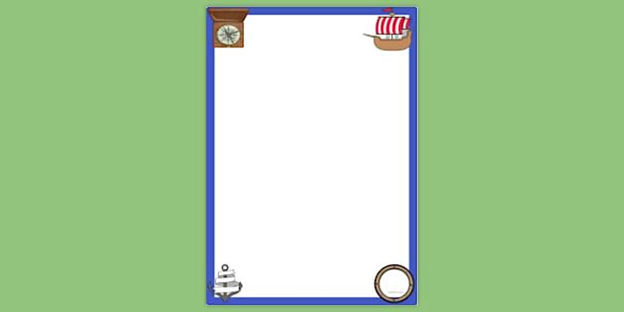 Simple Blank Nautical Page Border | Page Borders | Twinkl