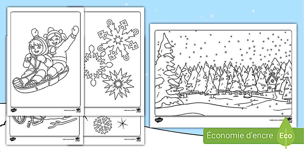 Feuilles de coloriages de l'hiver | Ressources