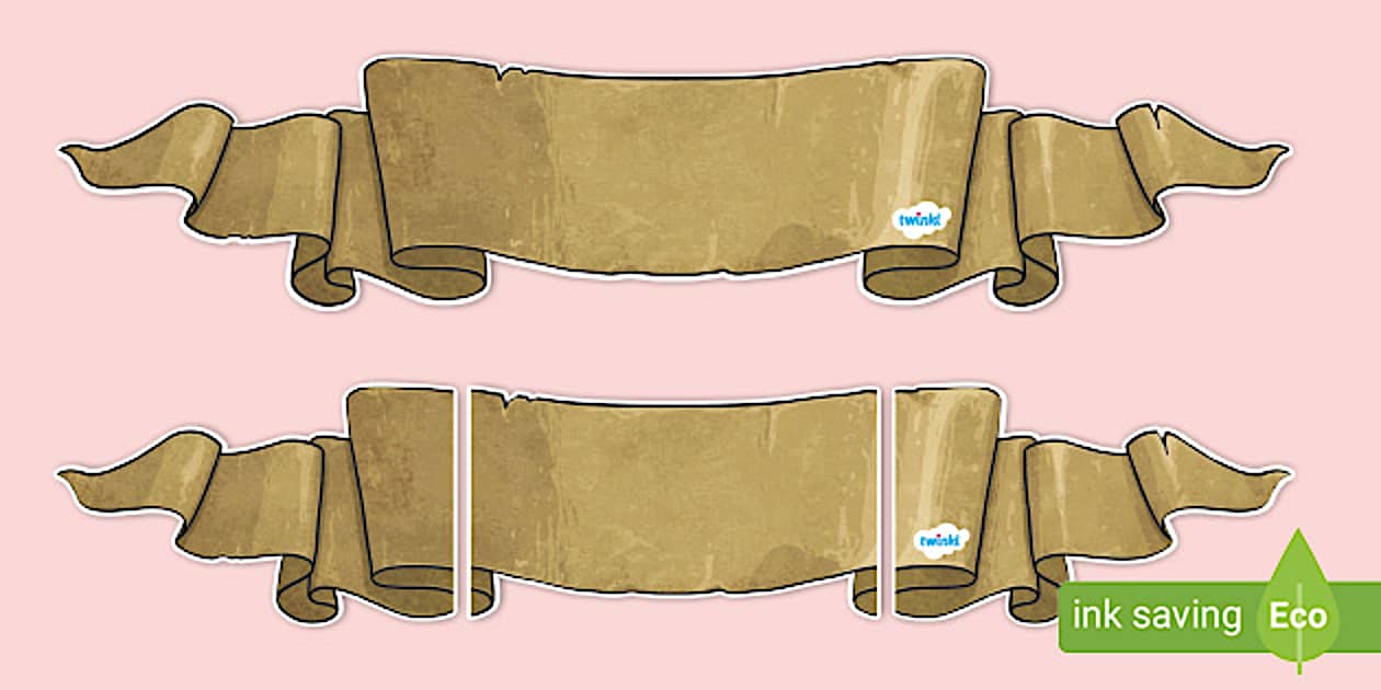 Editable Old Ribbon Banner | Pirate Scroll | Display Items