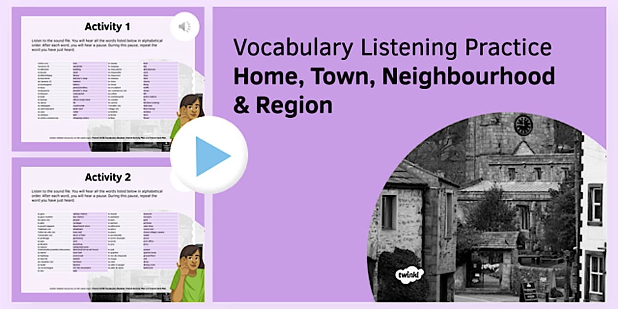 Home, Town, Neighbourhood & Region Vocabulary Listening Practice