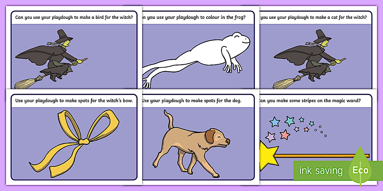 Witch and Animals Playdough Mats (teacher made) - Twinkl