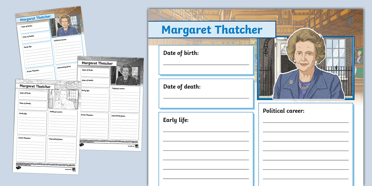 Margaret Thatcher Fact File Template (teacher made) - Twinkl