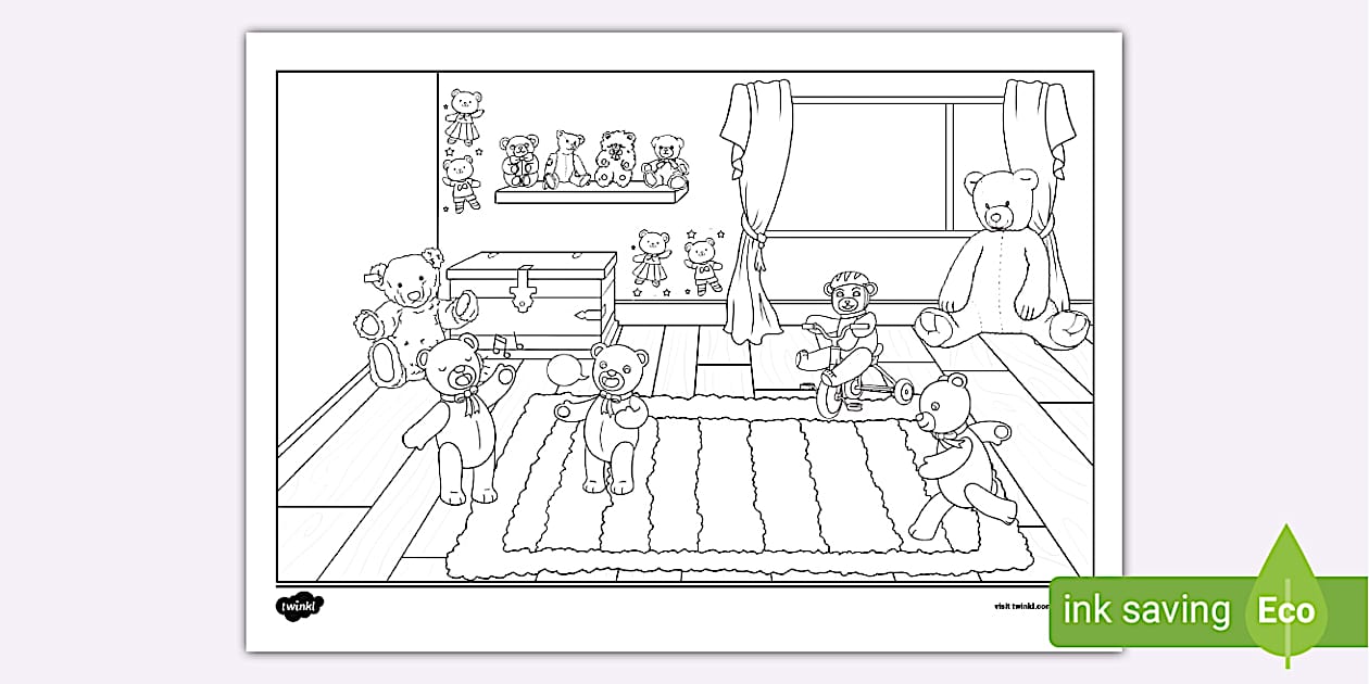 Teddy Bear Montage Colouring Page (teacher made) - Twinkl