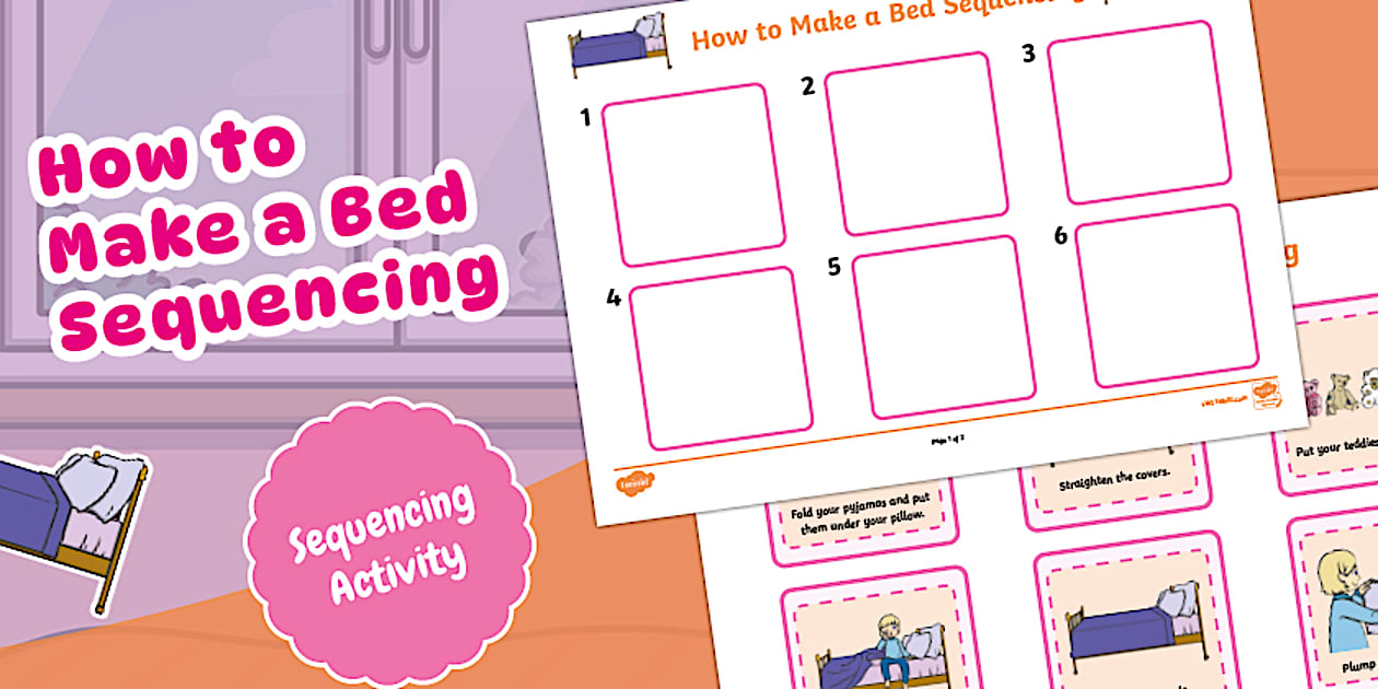 How to Make a Bed Cut and Stick Sequencing Activity