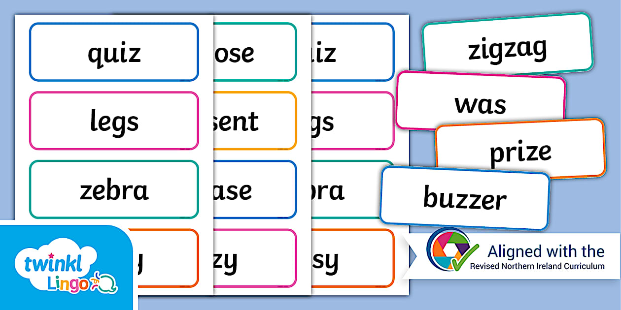 Linguistic Phonics Stage 5/6 Phase 3b 'z' Sound Word Cards