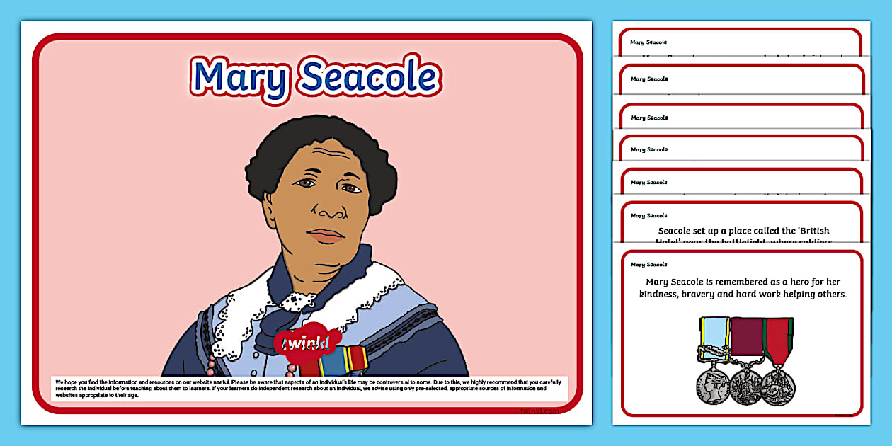 KS1 Mary Seacole Fact Cards (l'enseignant a fait) - Twinkl