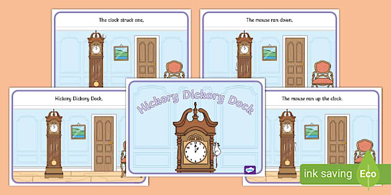 Hickory Dickory Dock Sequencing - Twinkl