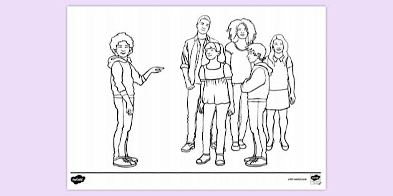 People Colouring Page for Children | Colouring Sheets