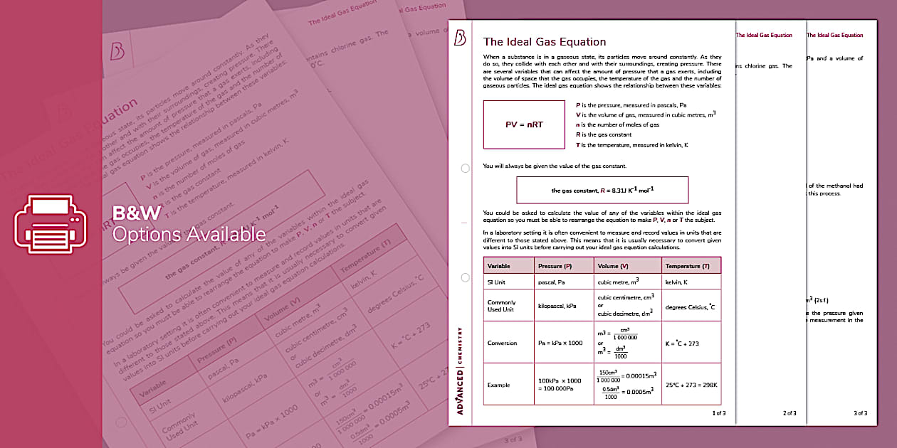 The Ideal Gas Equation | A Level Chemistry | Beyond Advanced