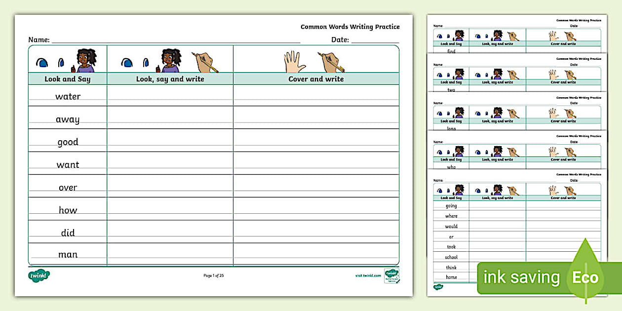 QLD KS1 Keywords Handwriting Sheets (teacher made) - Twinkl