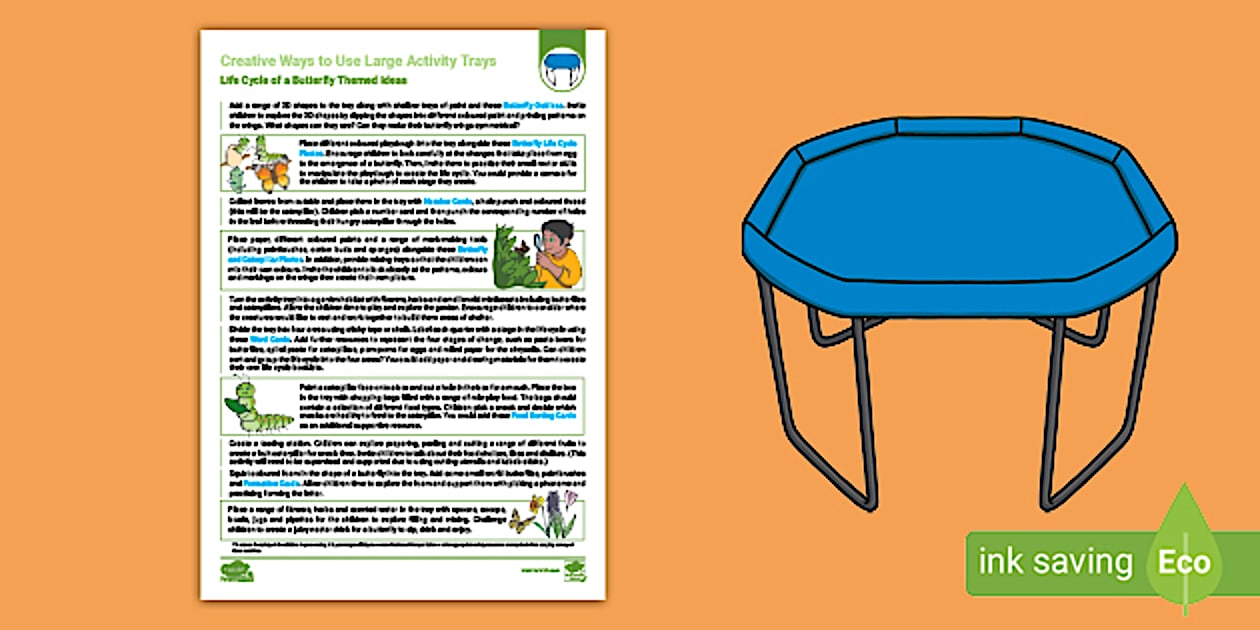 EYFS Creative Ways to Use Large Activity Trays: Life Cycle of a ...