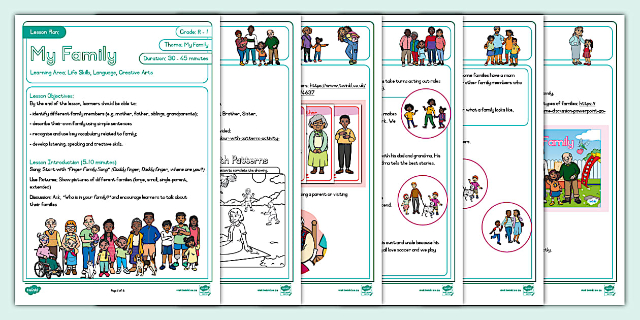 My Family Lesson Plan (professor feito) - Twinkl