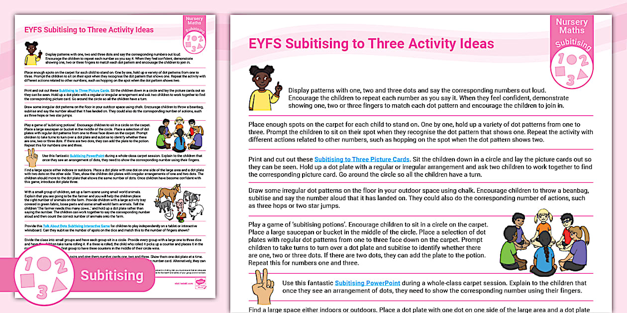 👉 EYFS Subitising to Three Activity Ideas | Twinkl