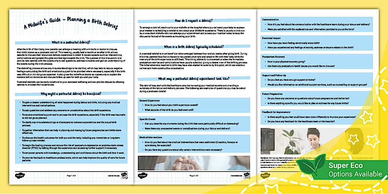 FREE! - Planning a Birth Debrief (teacher made) - Twinkl