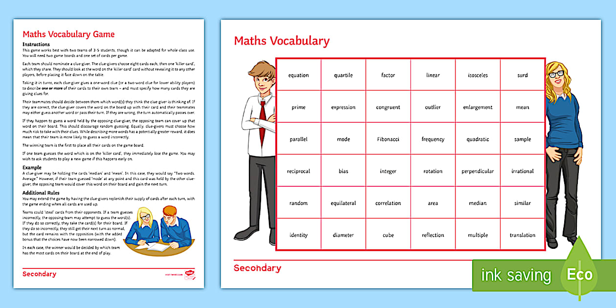 Maths Vocabulary Game | KS4 Maths | Beyond (teacher made)