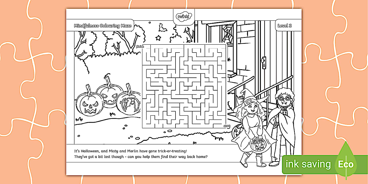 Halloween Mindfulness Colouring Maze – L3 (teacher made)