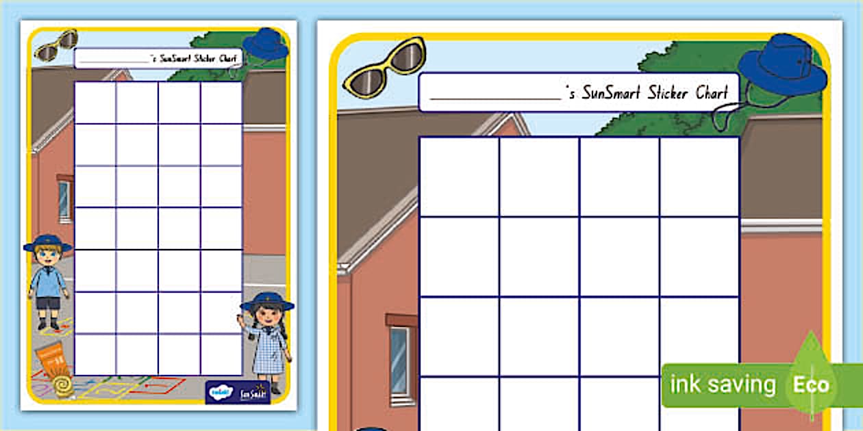 FREE! - SunSmart Sticker Chart (teacher made) - Twinkl