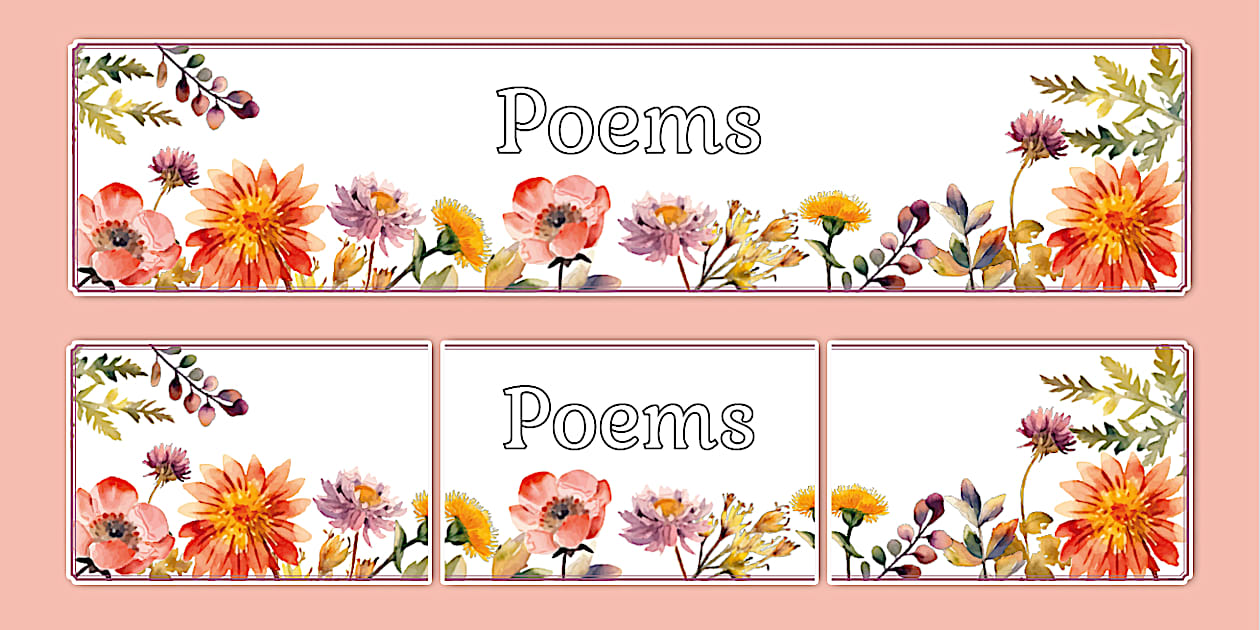 Wildflower Botanical Themed Poems Display Banner - Twinkl