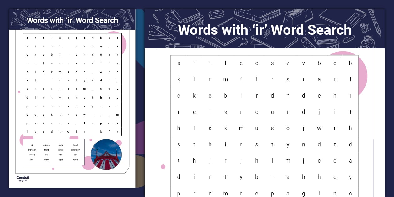 Reinforcing Sounds: Words With 'ir' Word Search - Twinkl