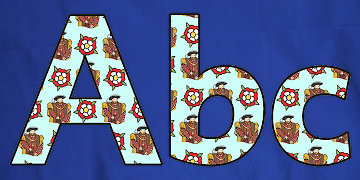 Cursive Henry VIII Themed A4 Display Lettering - Twinkl