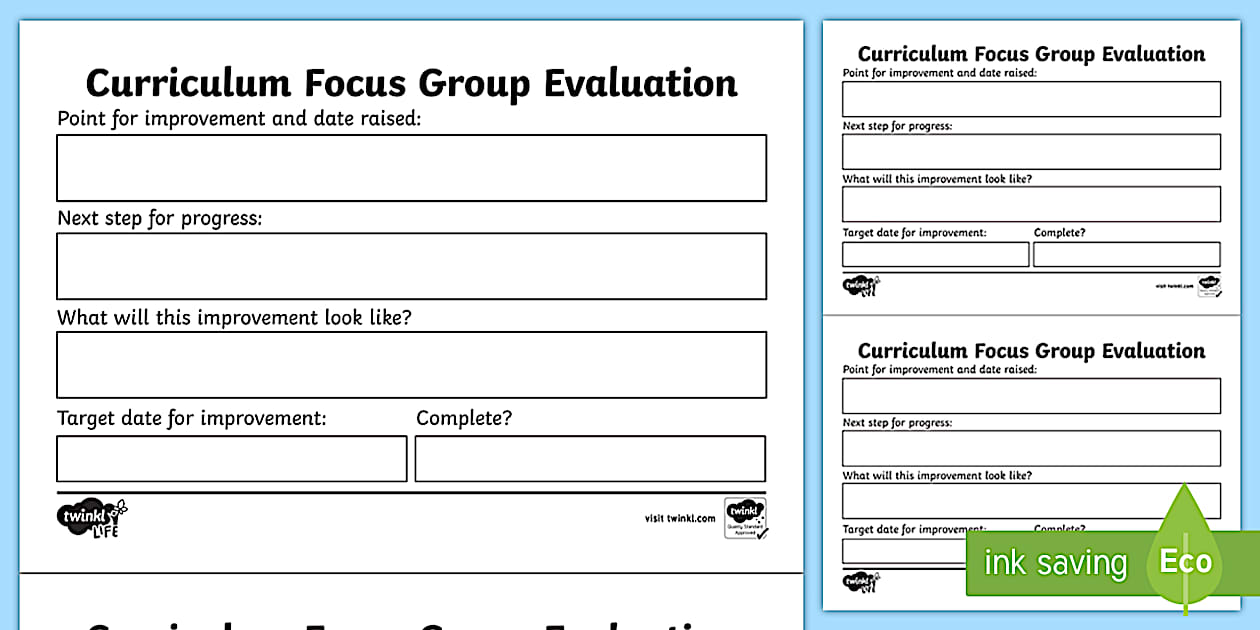 Pupil Voice Curriculum Focus Group Evaluation Form - Twinkl