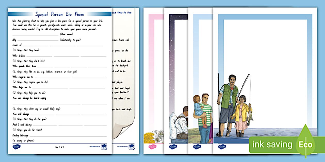 Special Person Bio Poem - Mum Dad Poem (teacher made)