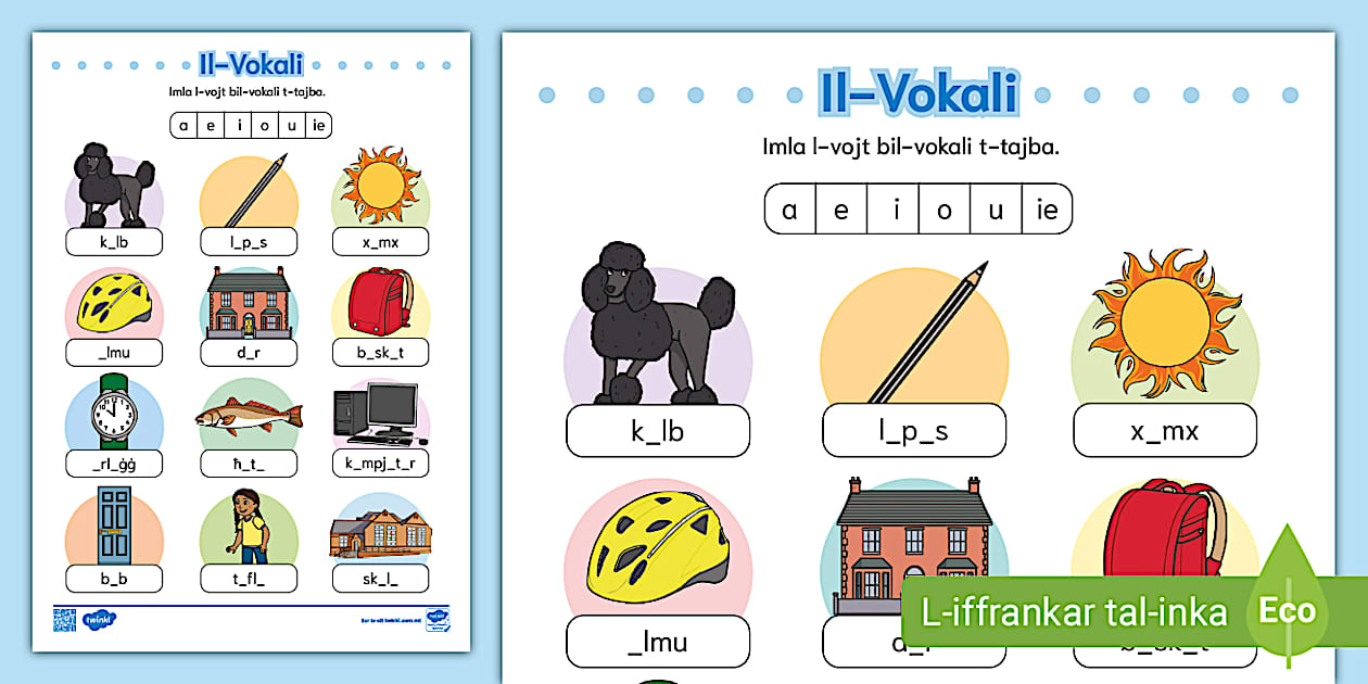 Il-Grammatika l Il-Vokali: Imla l-vojt l Twinkl