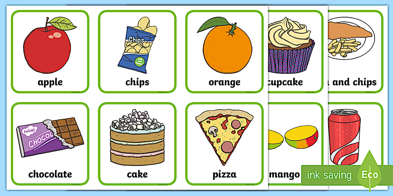 Healthy and unhealthy food flash cards | Twinkl - Twinkl