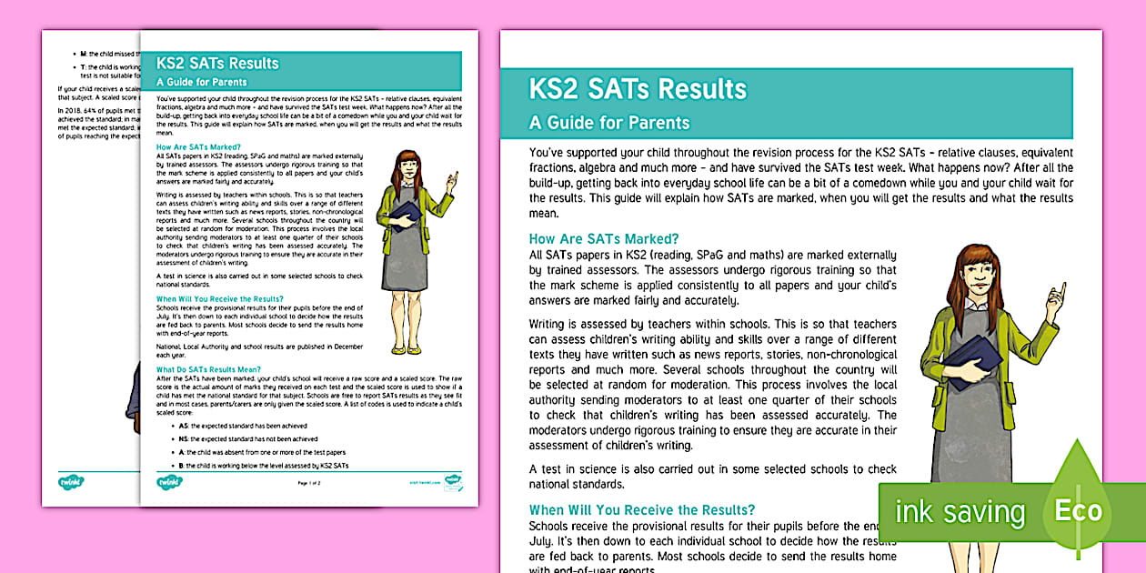 Year 6 SATs: Parent's Guide to Results (teacher made)