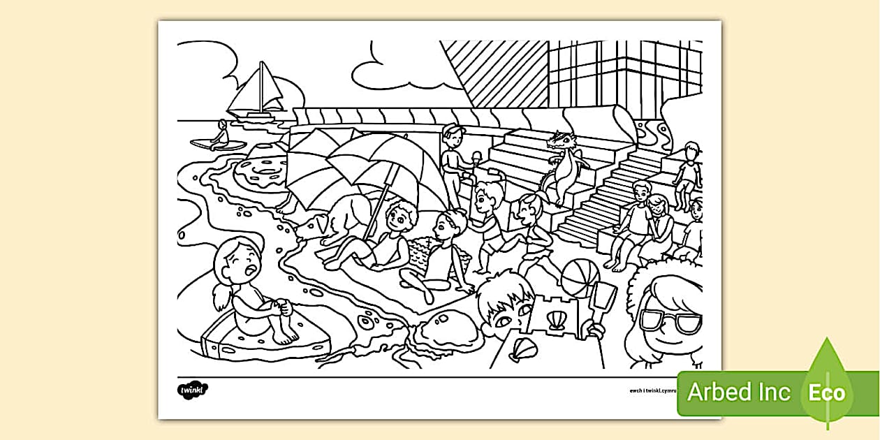 Taflen Lliwio Tanwen Bae Colwyn/Tanwen Colwyn Bay Colouring Sheet