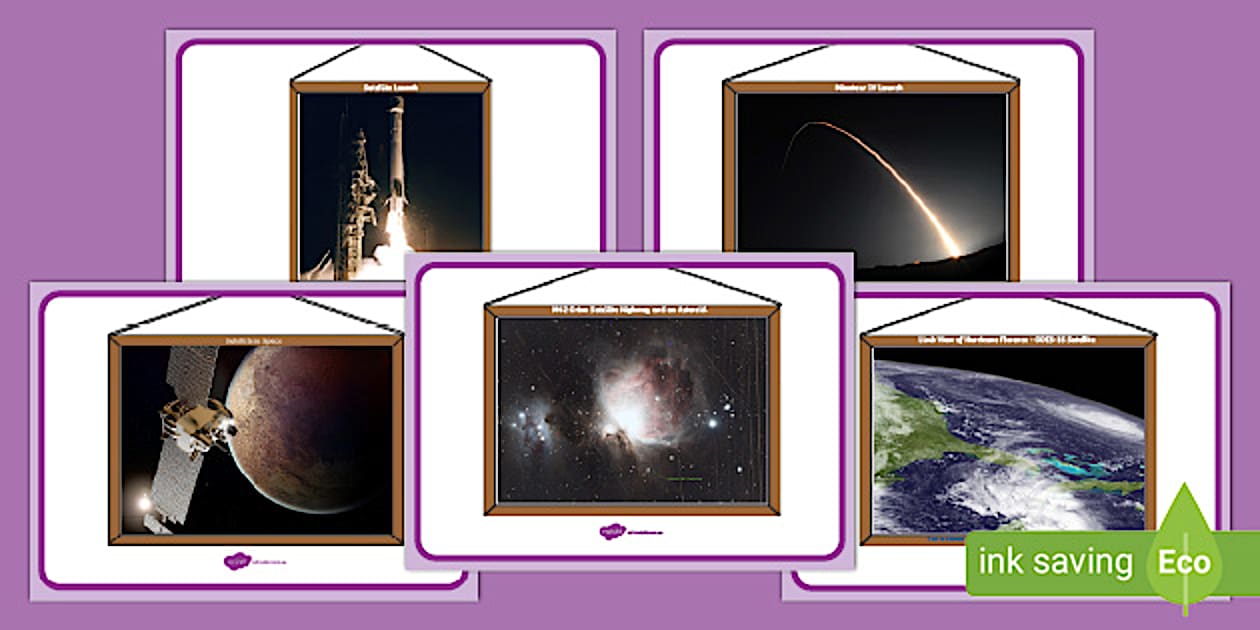Satellites in Space Display Posters (teacher made) - Twinkl