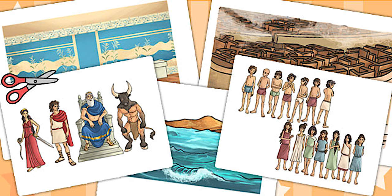 Theseus and the Minotaur Story Cut Outs (teacher made)