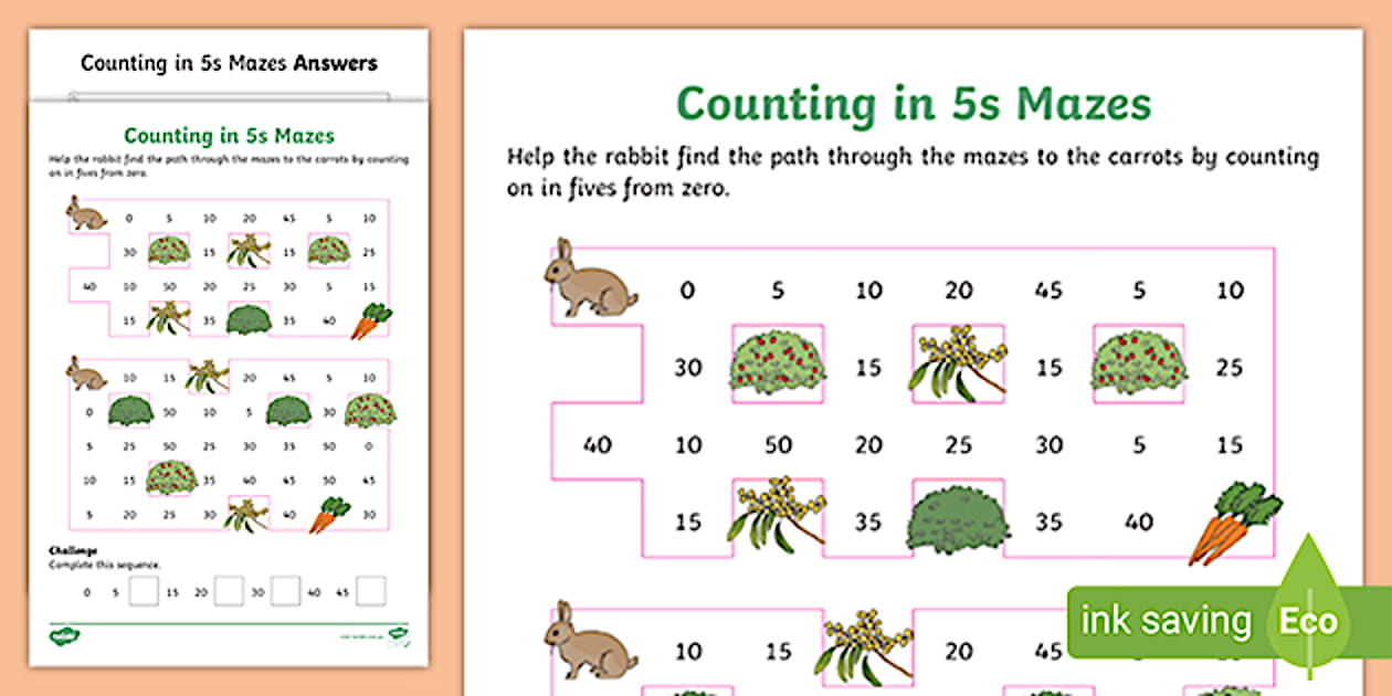 Precursive Counting in 5s Maze Activity (teacher made)