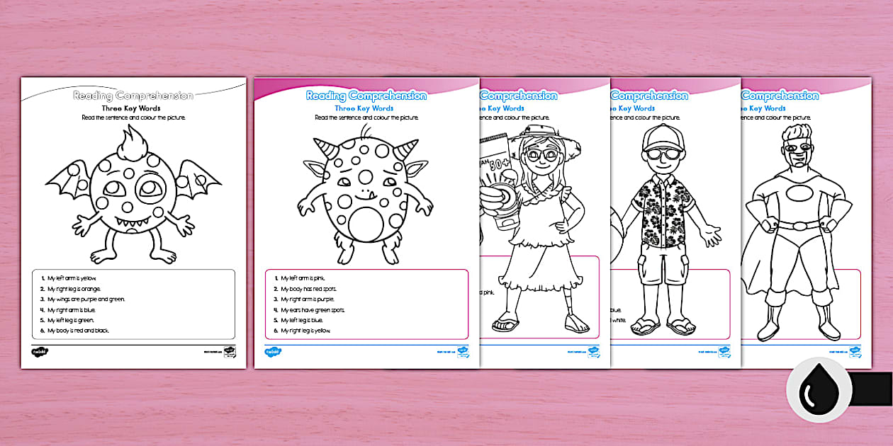 Reading Comprehension Canada Three Key Words Activity Sheets