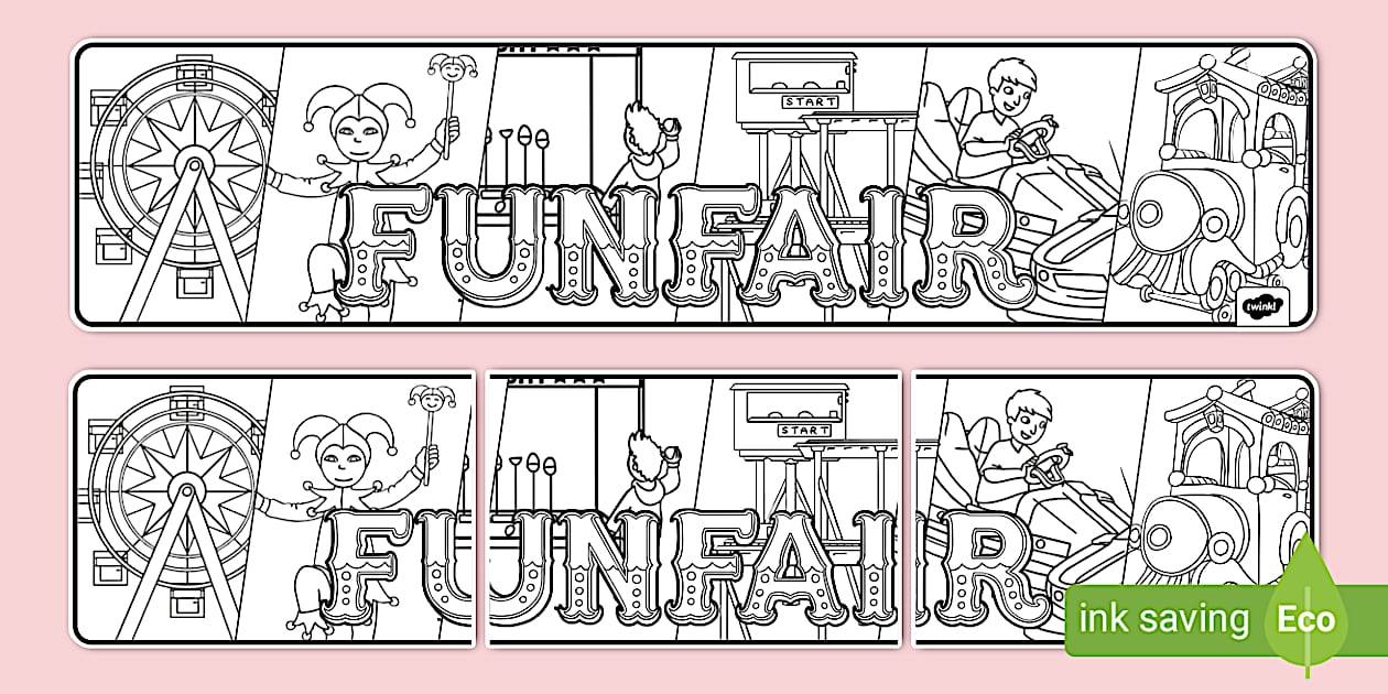 Funfair Colouring Display Banner (teacher made) - Twinkl