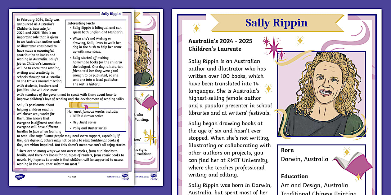 Sally Rippin Fact File - Primary Education Resources